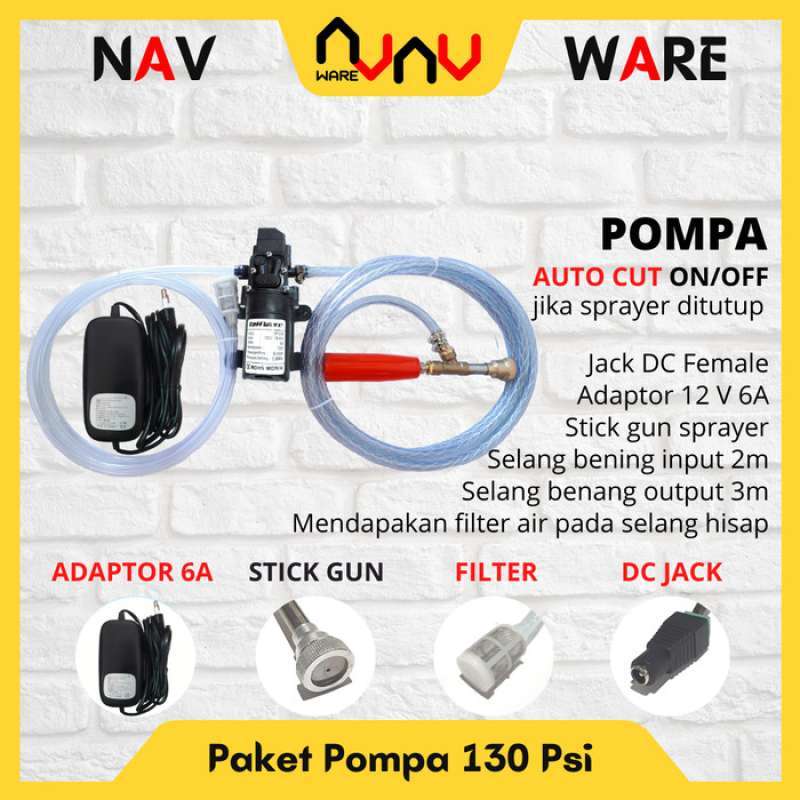 Promo Paket Lengkap Pompa 12v 130psi High Pressure Alat Cuci Motor ...