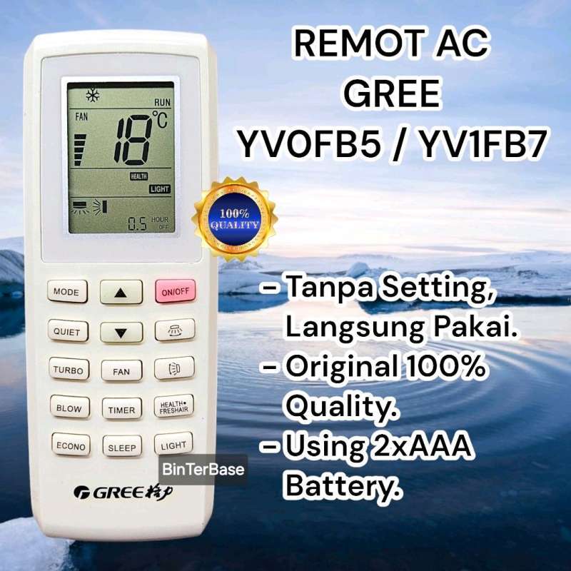 Jual Remote Remot Ac Gree Sanyo Aqua Yv0fb5 Yv1fb7 Original Quality ...