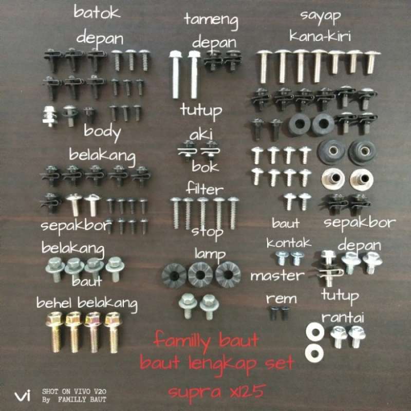 Promo Baut Lengkap Full Body Motor Supra X125 Diskon 23% Di Seller Zuma ...