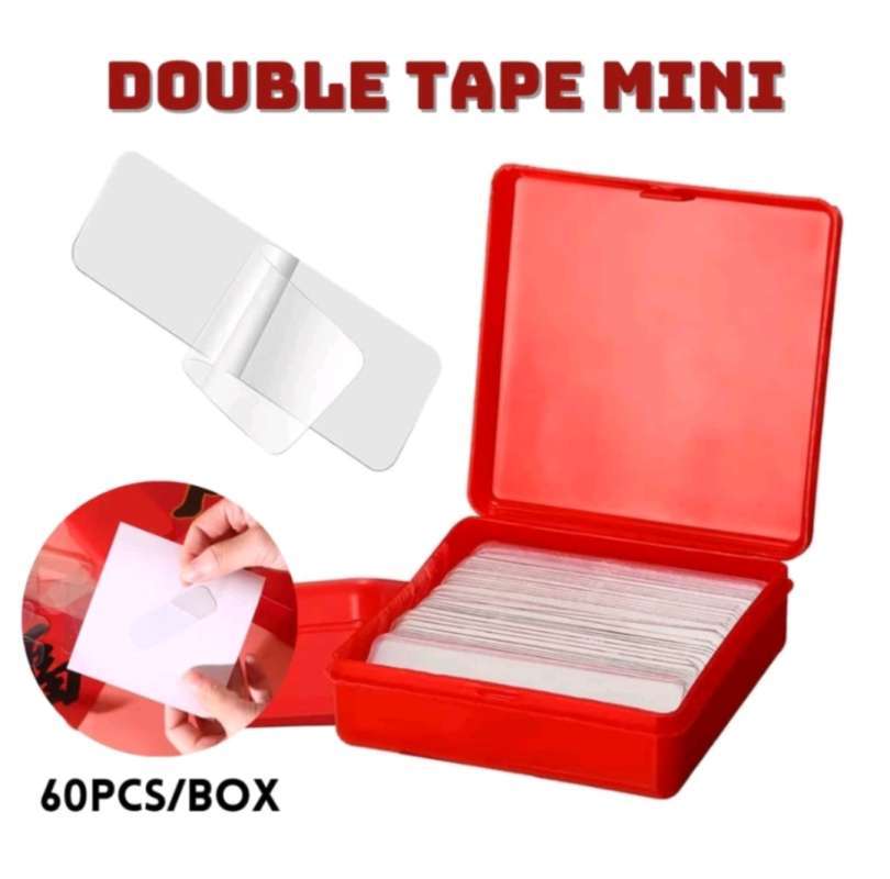 Promo Double Tape Mini Transparan Dua Sisi Isi 60pcs/box / Double Tape ...