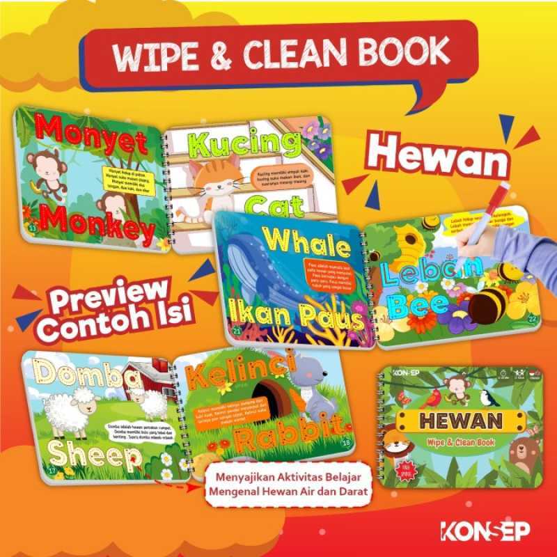 Promo [jkt] Konsep Wipe Clean Book Buku Edukasi Anak Belajar Menulis ...