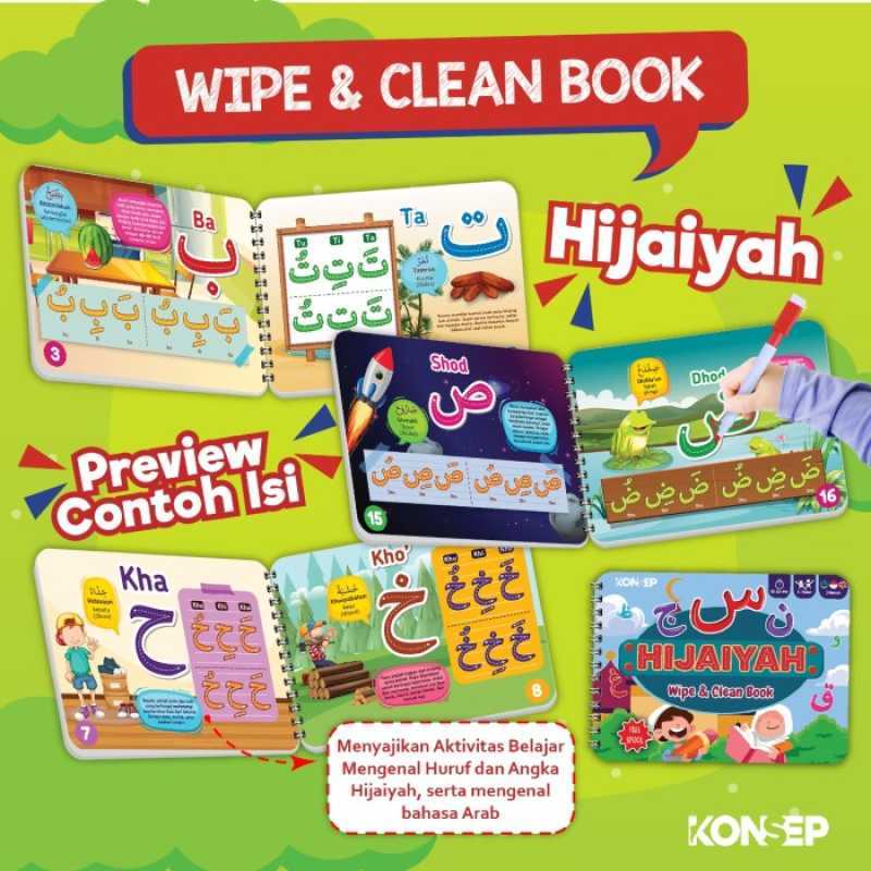 Promo [jkt] Konsep Wipe Clean Book Buku Edukasi Anak Belajar Menulis +spidol - Abc Huruf ...