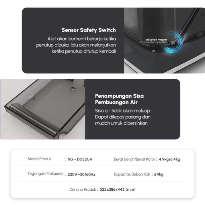 Jual Norge 4 In 1 Table-top Uv Dish Dryer 52l 350w (ng-dd52uv ...