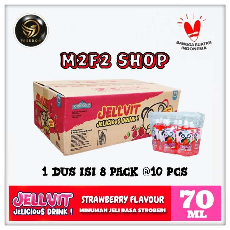 Promo Donald Jellvit Jelicious Drink Strawberry Flavor | Minuman Jelly Rasa Stroberi Pouch - 70 ...