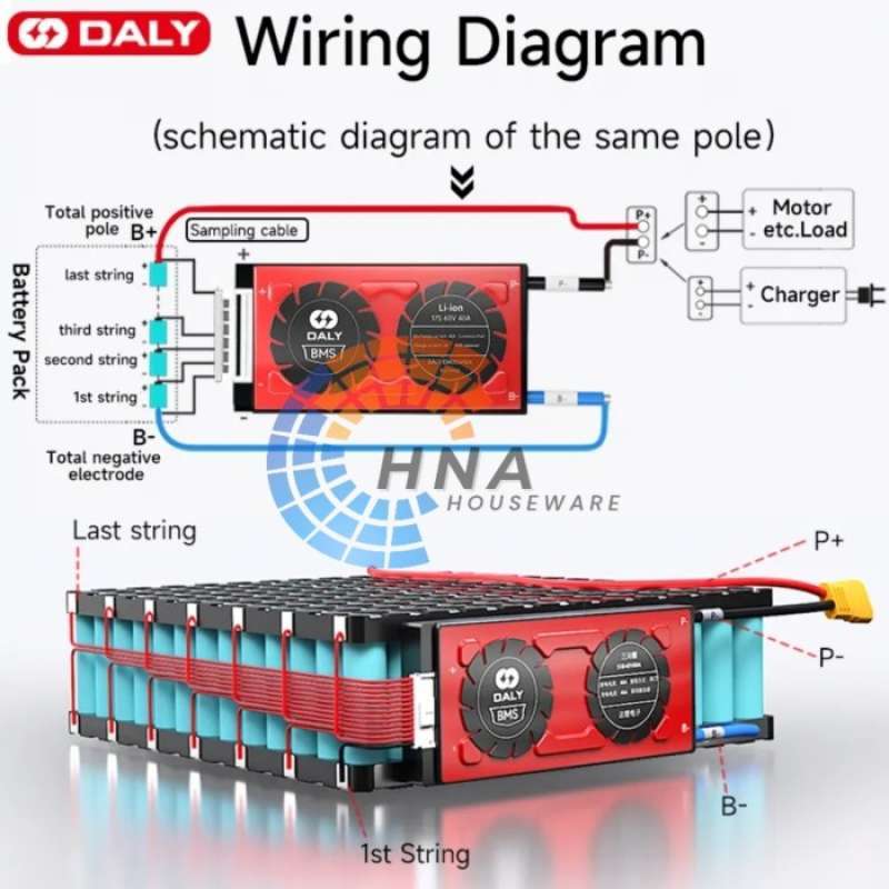 Jual Smart Bms Daly Lifepo4 4s 8s 15s 16s 20s 24s 60a 100a Baterai Lifepo4 - Smart 15s 100a Di ...