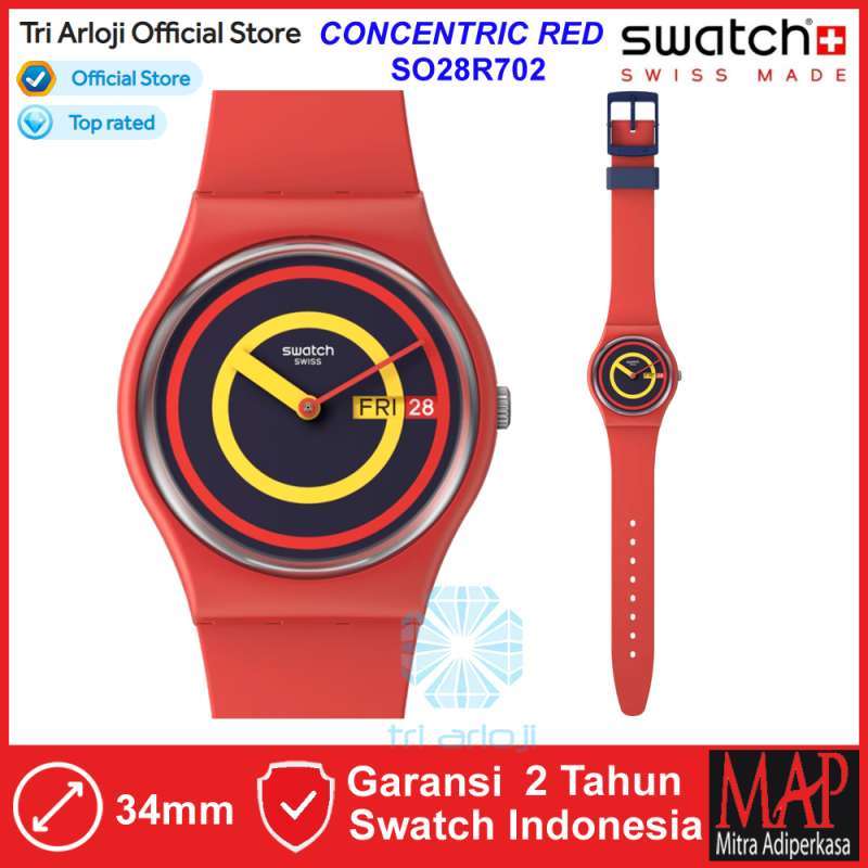 Promo Swatch So28r702 Concentric Red Jam Tangan Wanita Analog Original ...