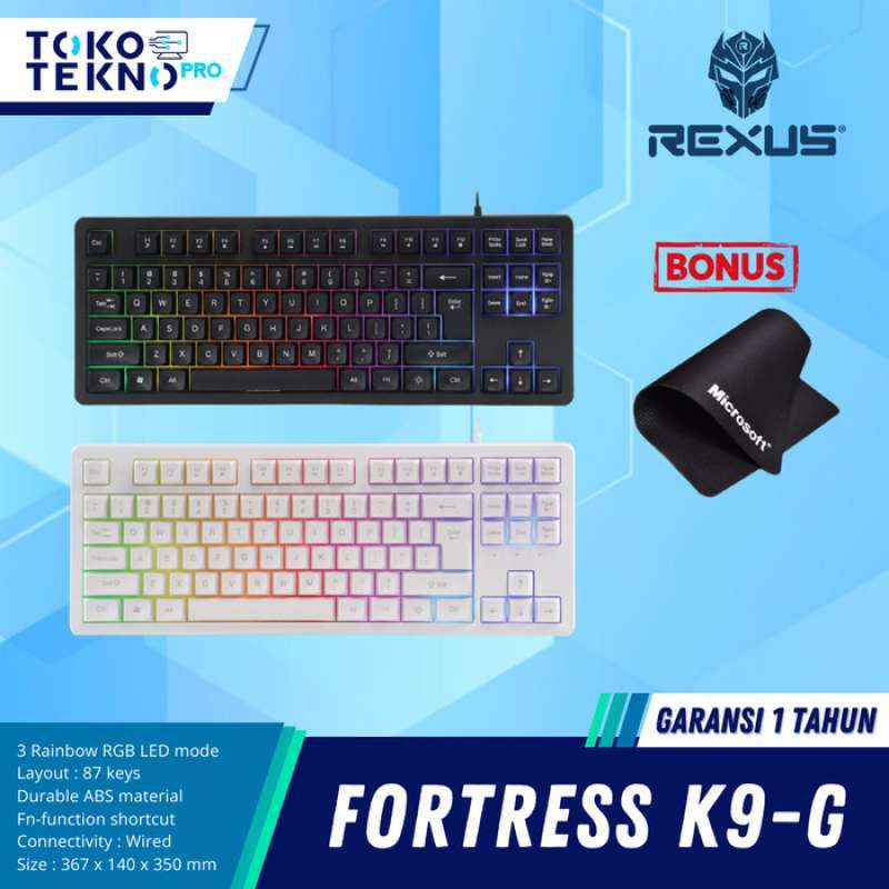Promo 100% Produk Ori Rexus K9g / K9-g Keyboard Fortress Wired Gaming Keyboard Rgb Diskon 23% Di ...