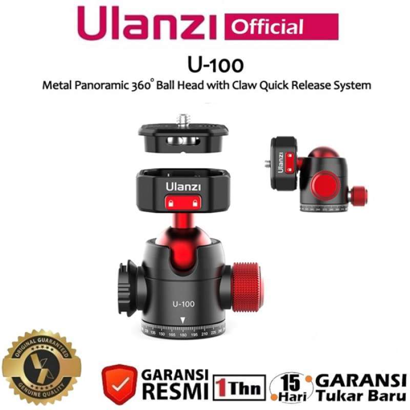 Jual Ulanzi U-100 Metal Panoramic Ball Head With Claw Quick Release ...