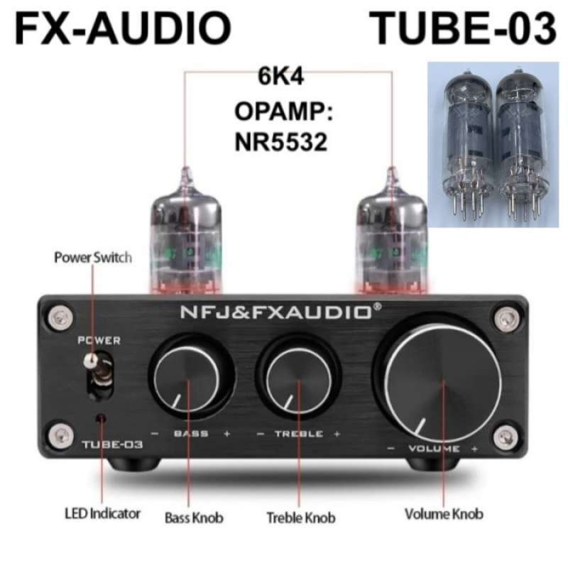 Jual Fx-audio Tube-03 Vacuum Tube Pre-amplifier Hifi Audio - Silver 6k4 ...