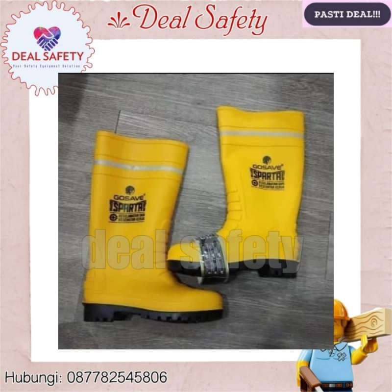 Promo Go Save Sepatu Boot Safety Rubber Gosave Sparta Ujung Besi Steel ...
