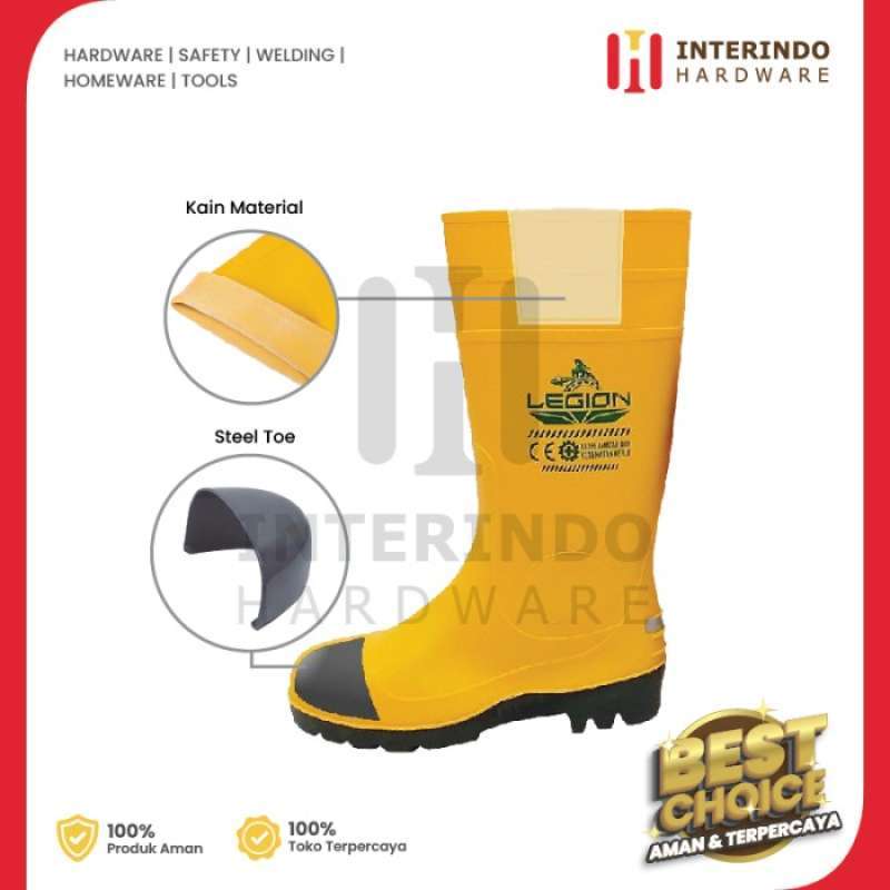 Promo Sepatu Boot Rubber Safety Legion Karet Ujung Besi Steel Toe ...