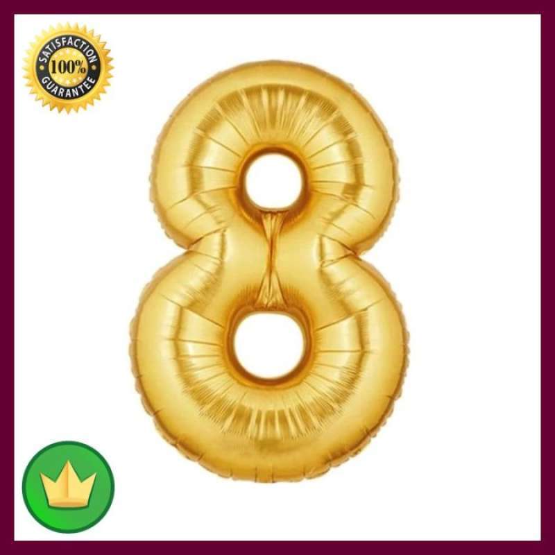 Promo Partysaurus Balon Foil Angka 8 - Gold Diskon 23% Di Seller Walima ...