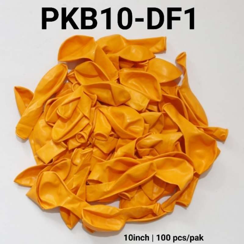 Promo Pkb10-df1 Balon Latex 10 Inch 1 Pak Isi 100 Tebal Orange Fine ...
