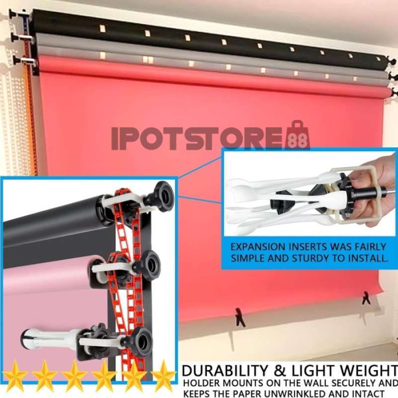 Jual Stand Backdrop Tiang Background Expander 3 Roller Pro Foto Studio ...