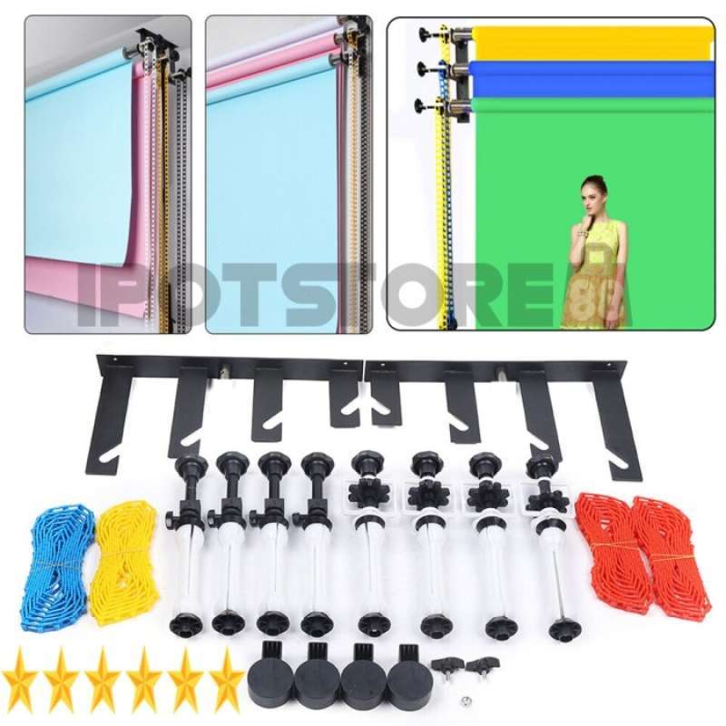 Jual Stand Backdrop Tiang Background Expander 4 Roller Pro Foto Studio ...
