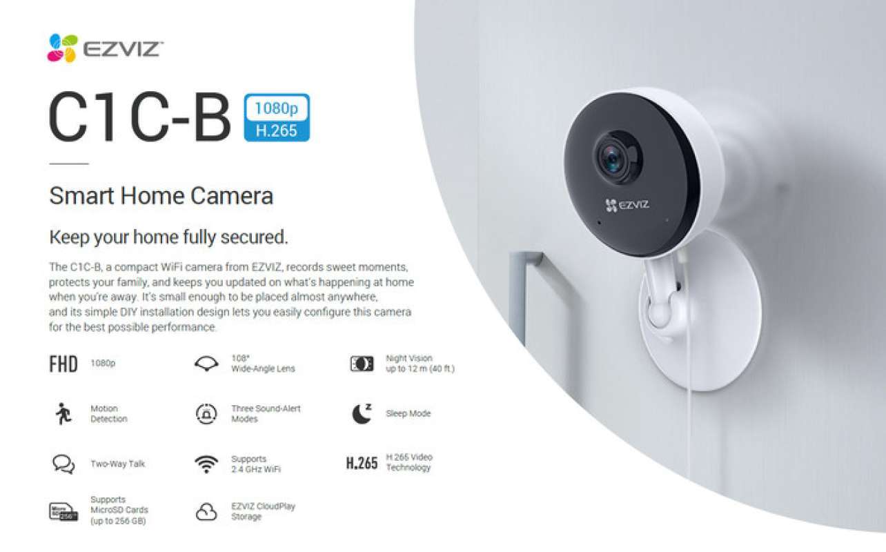 Jual Ezviz C1c 2mp 1080p Ip Camera Smart Home Cctv Indoor - C1c-b Di ...