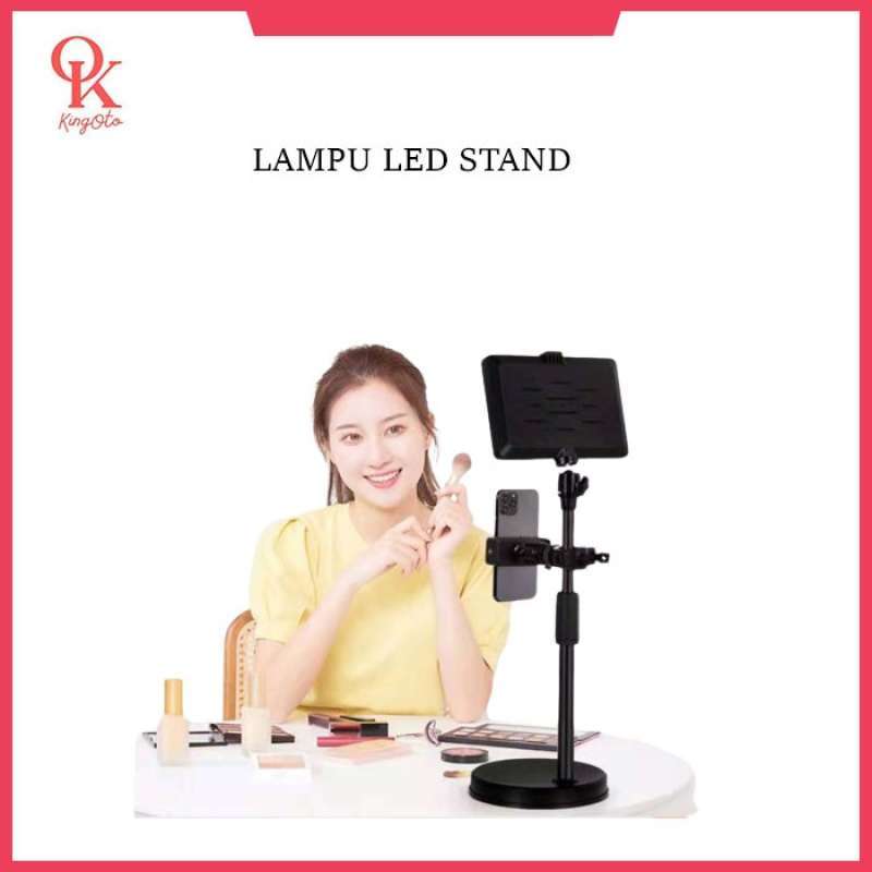 Jual Lampu Led Stand Holder Shooting Vlog Live Konten Overhead Phone ...