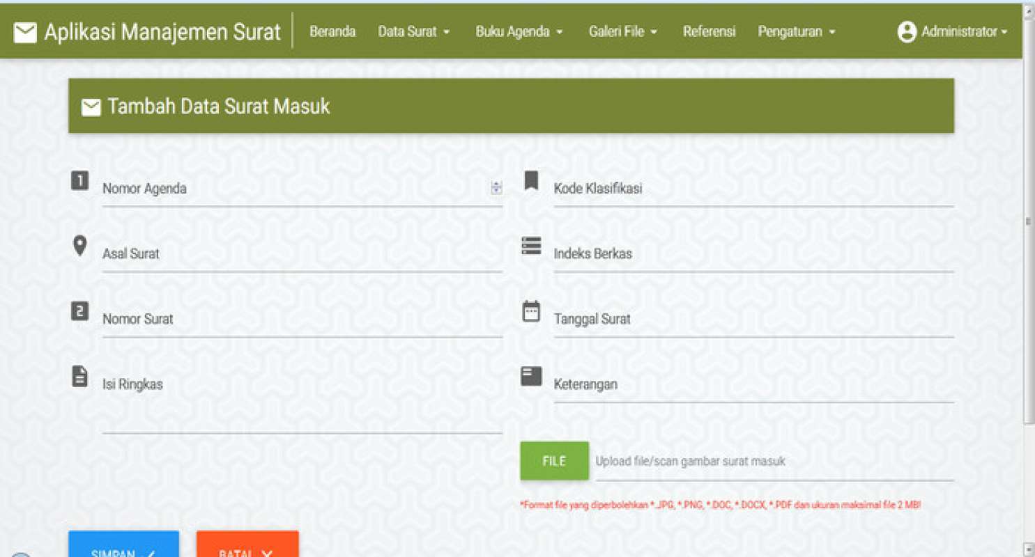Jual Program Aplikasi Arsip Surat Masuk Dan Surat Keluar Berbasis Web Di Seller Noelle ...