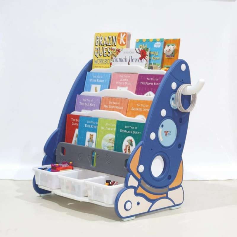 Jual Rak Buku Anak 5 Tingkat Roket / Rocket Book Shelf/rak Buku ...