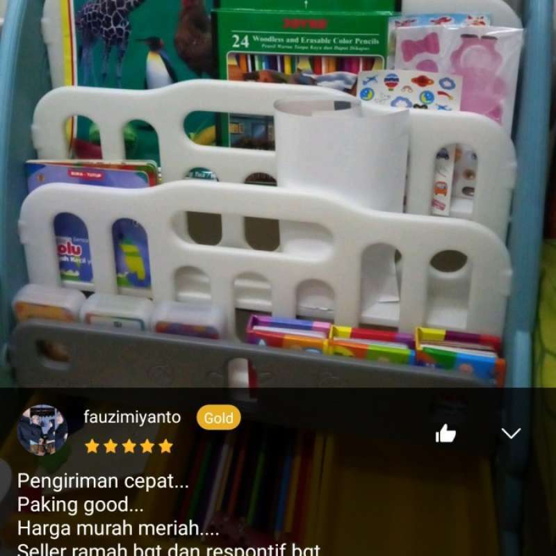 Jual Rak Buku Anak 5 Tingkat Roket / Rocket Book Shelf/rak Buku ...