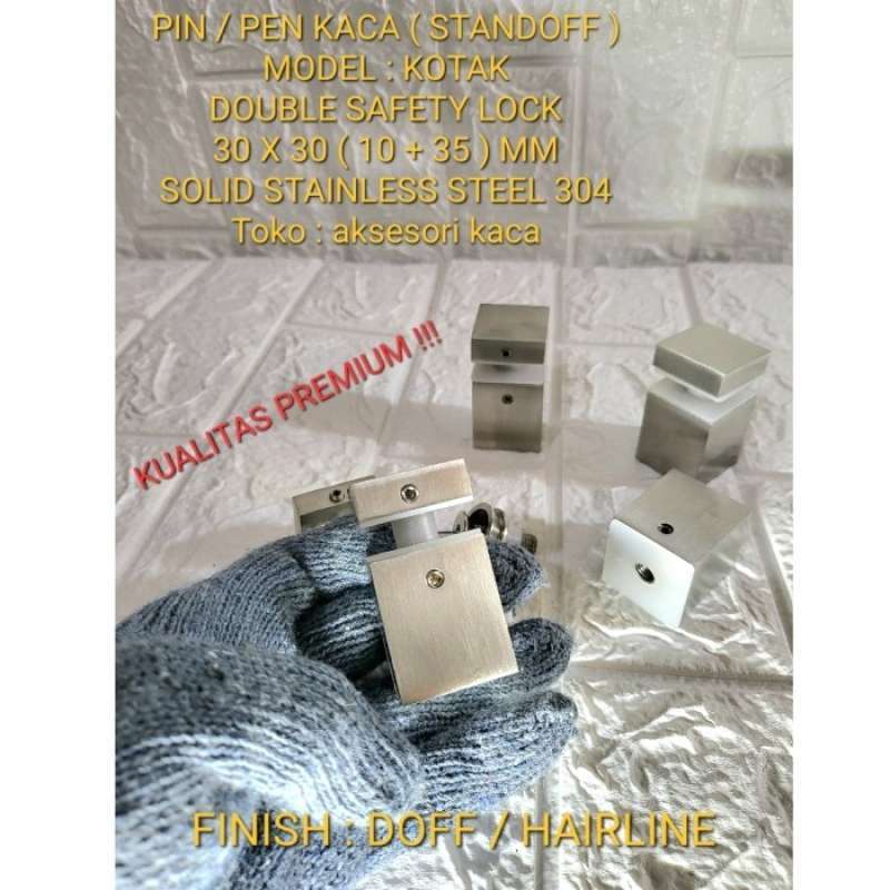 Jual Baut Kaca Doff Hairline Pin Glass Kotak Pen Kaca Standoff Sus 304 ...