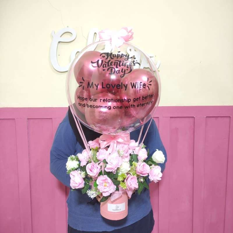 Promo Box Balon Bunga Bouquet Bucket Balon Bloom Box Buket Diskon 23% ...