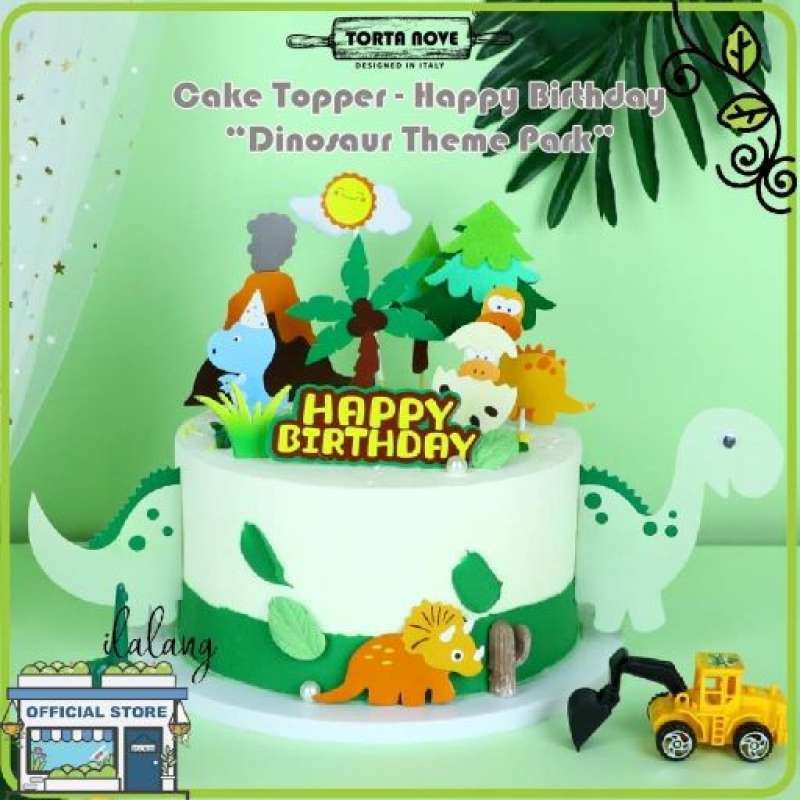 Promo Cake Topper Happy Birthday Tema Dinosaurus Hiasan Kue Ultah Hbd ...