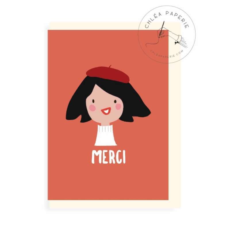 Promo Greeting Card / Thank You / Merci French Girl / Kartu Terima ...