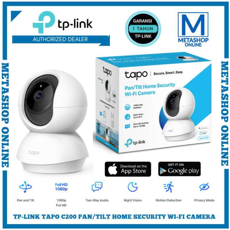 Jual Tp-link Tapo C200 Pan Tilt Home Security Wi-fi Ip Camera Cctv Wireless - Microsd 128gb Di ...