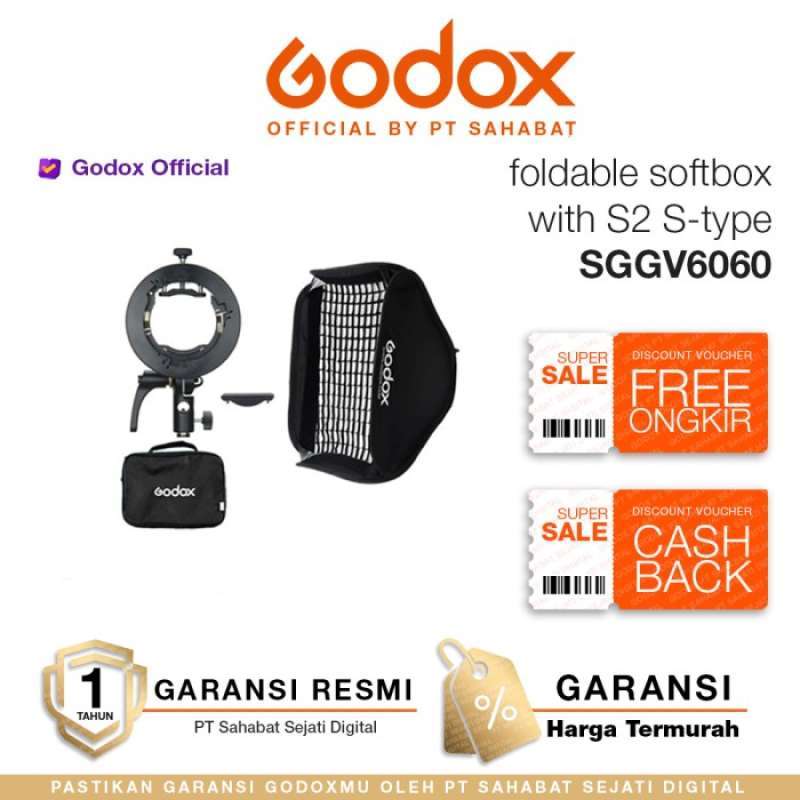 Jual Godox 60x60cm Easy Foldable Softbox With S2 S-type Bracket Sg ...