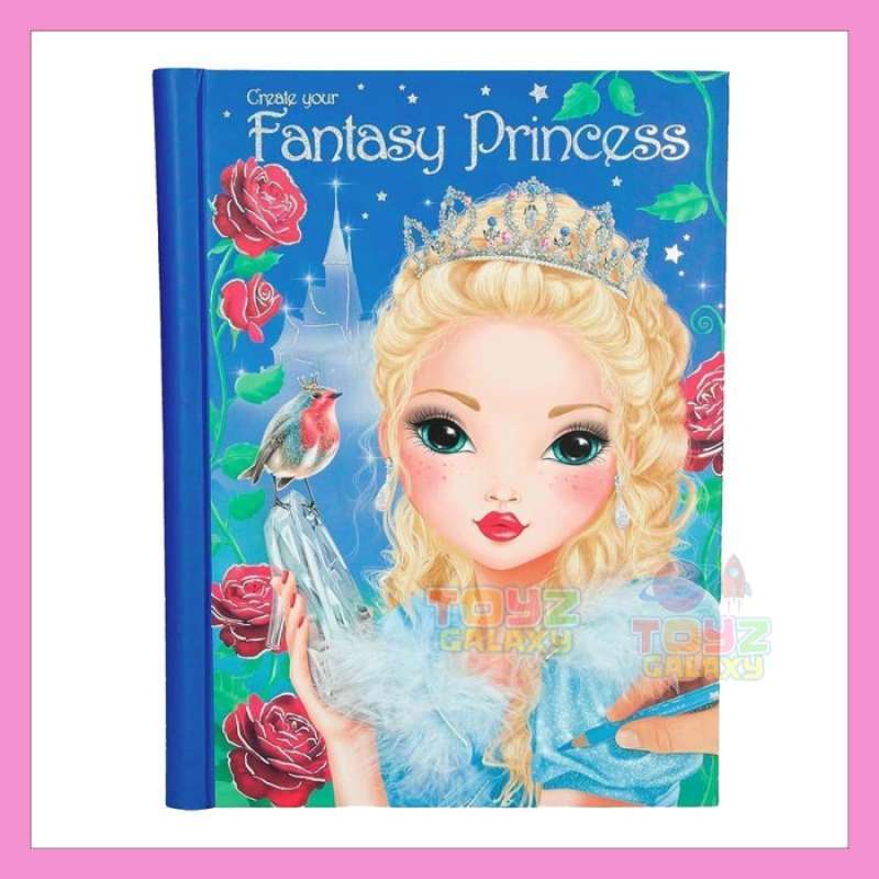 Jual Top Model Create Your Fantasy Princess Colouring Book - Original ...