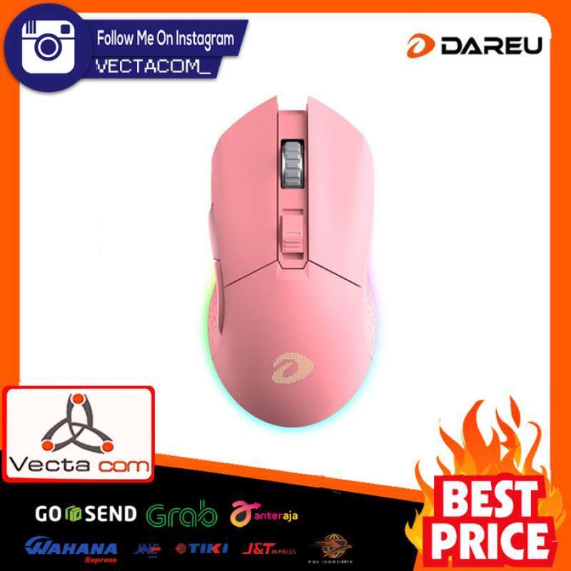 Promo 100% Produk Ori Mouse Gaming Dareu Em-901 Gemini Queen Pink ...