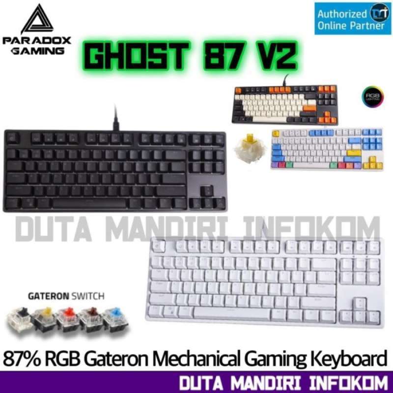 Promo 100% Produk Ori Paradox Gaming Ghost 87 V2 - Rgb 87% Mechanical ...