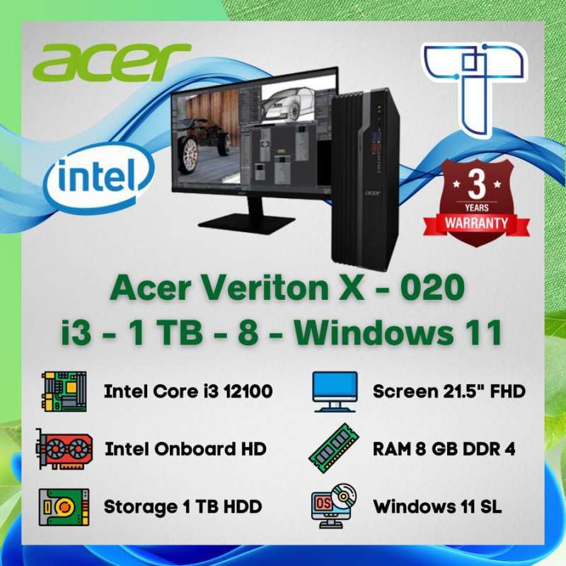 Jual Acer Veriton X 020 Desktop Pc - I3 - 1 Tb - 8 Gb - Windows - Tkdn ...