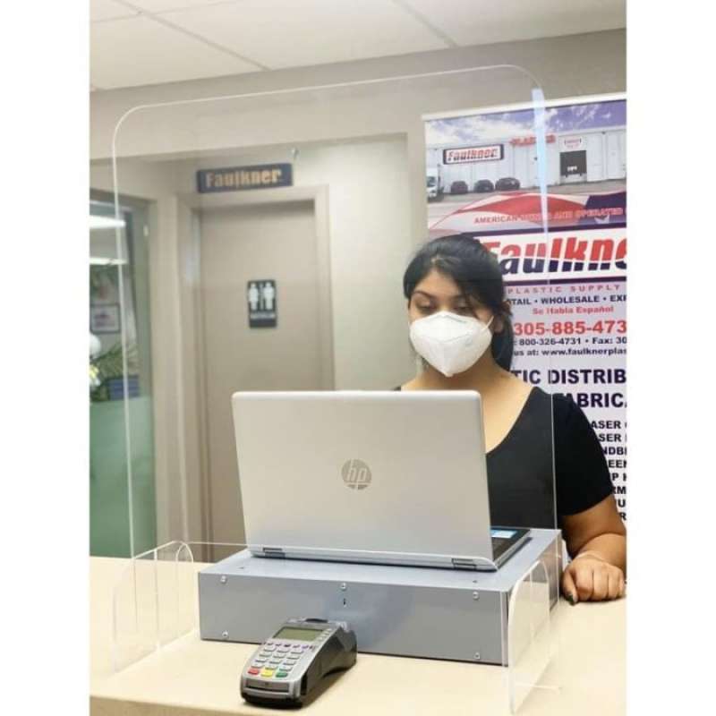 Promo Pembatas Meja Kasir Akrilik Sekat Meja Resepsionis Table Divider ...