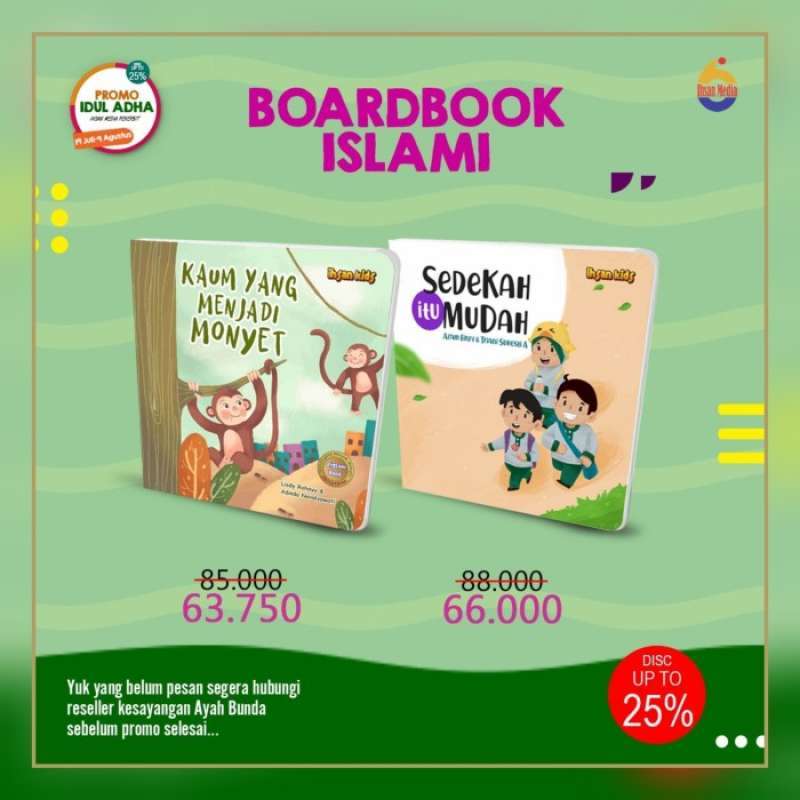 Promo Boardbook Islami Anak 3+ |kaum Yang Menjadi Monyet |sedekah Itu ...