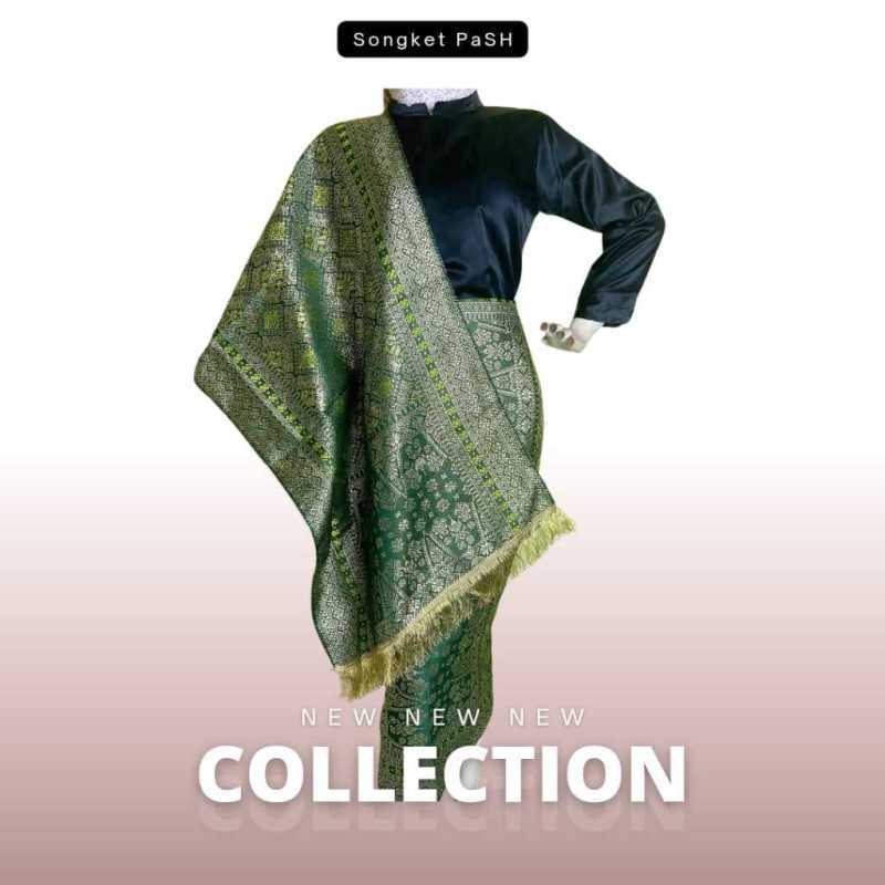 Jual Songket Pash - Songket Lepus Rakam Khas Palembang Berbagai Macam Warna Dan Motif - Hijau 2 ...