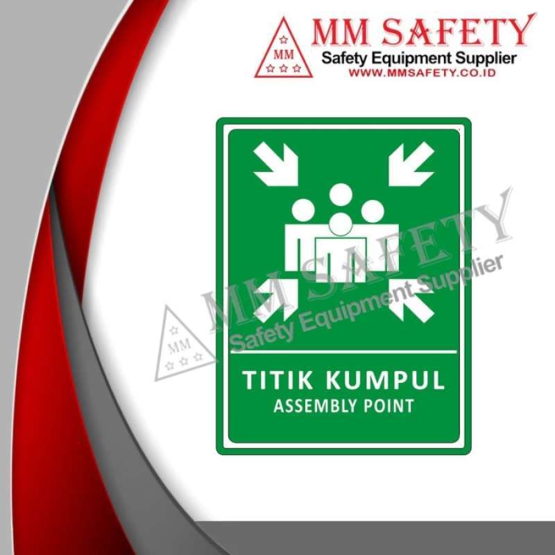 Promo Safety Sign 3m Assembly Point / Asembly Point / Tanda Titik ...