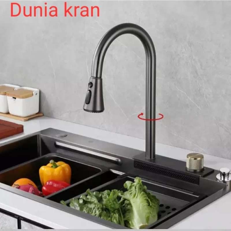 Promo Kitchen Sink Hitam Doff Modern 7545 Stainless / Tempat Cuci ...