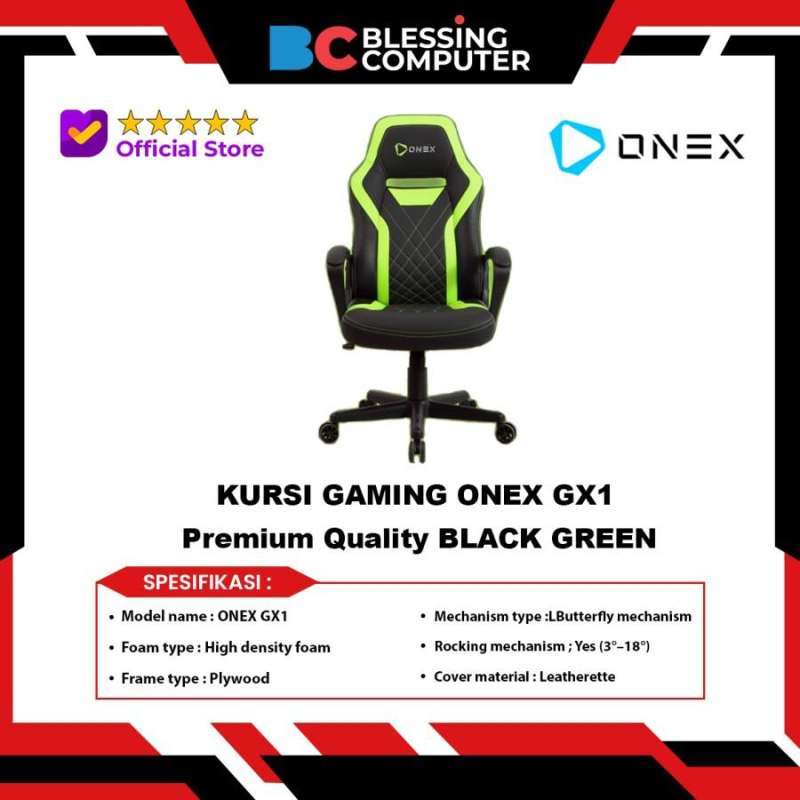 Jual Kursi Gaming Onex Gx1 Premium Quality Black Green Di Seller ...