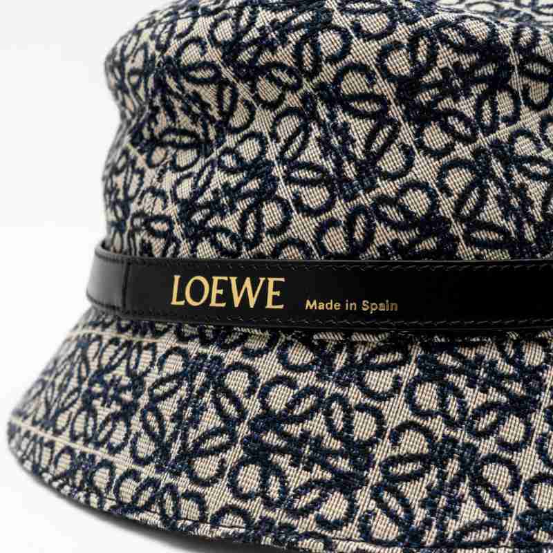 Promo Loewe Anagram Bucket Hat Jacquard Navy/black Diskon 34% Di Seller ...