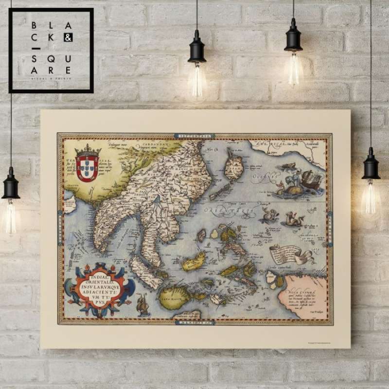 Jual Peta Indonesia Vintage / Antique - Replica Vintage Map + Frame ...