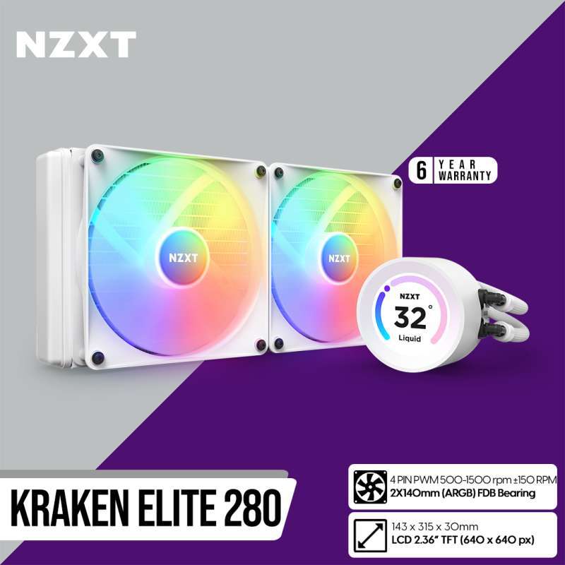 Promo Nzxt Kraken Elite 280 Rgb Aio Liquid Cooler With Lcd Display ...