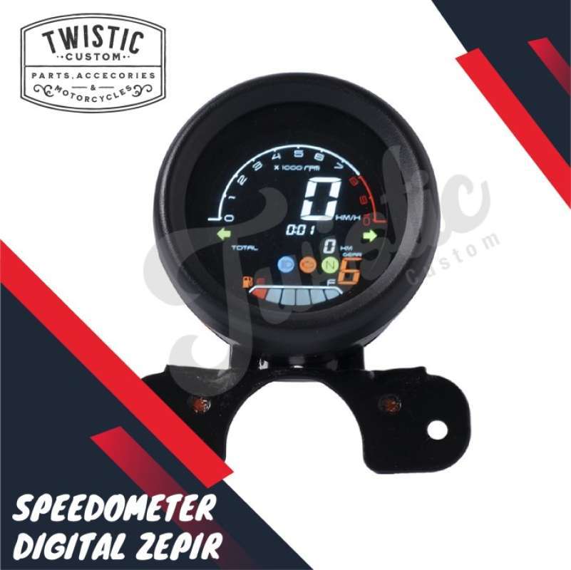 Promo Speedometer Digital Bulat Lcd Zepir Motor Custom Universal Bobber ...