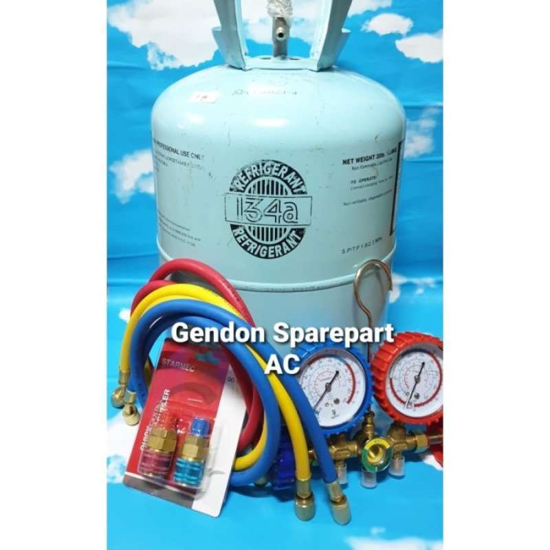 Promo Paket Isi Ac Mobil Anda Tabung Besar R134a 1 Kg Double Manifold ...