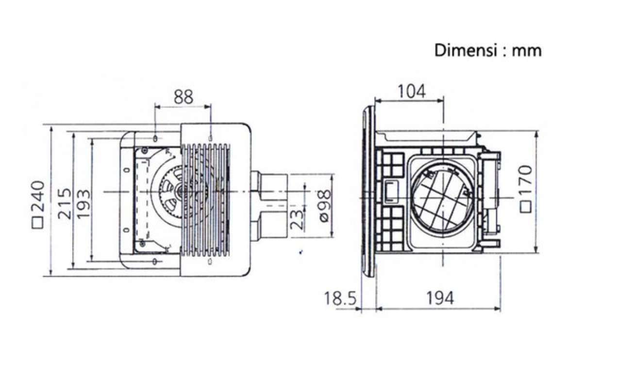 Promo Ceiling Exhaust Fan Plafon Cerobong Sirocco 6 Fv 17cdun Diskon 10 ...