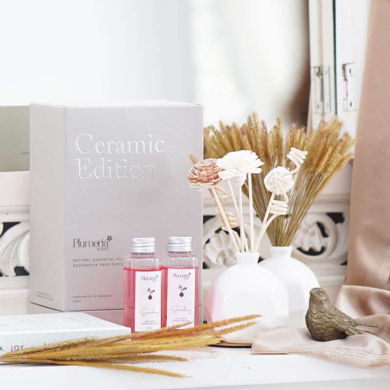 Jual Plumeria Scent Ceramic Reed Diffuser - Senandung (lavender & Ylang ...