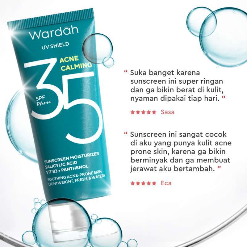 Promo New! Wardah Uv Shield Acne Calming Sunscreen Moisturizer Spf 35 Pa+++ Diskon 15% Di Seller ...