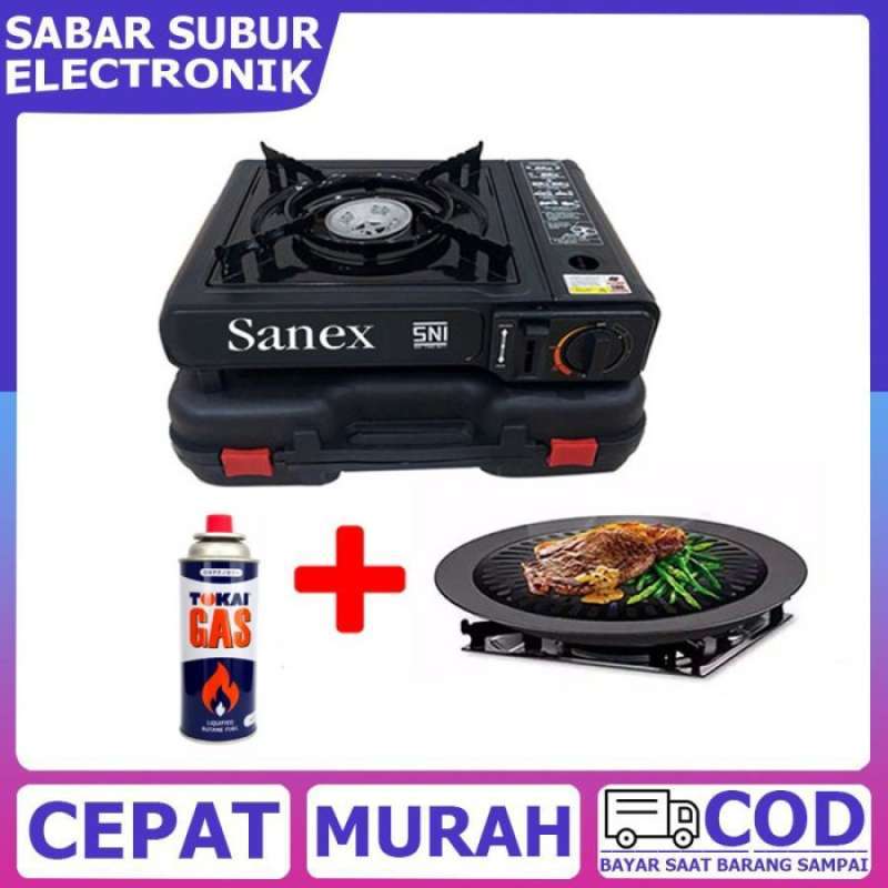 Promo Paket Barbeque/bbq Set Kompor Portable Sanex +ultra Grill Diskon ...