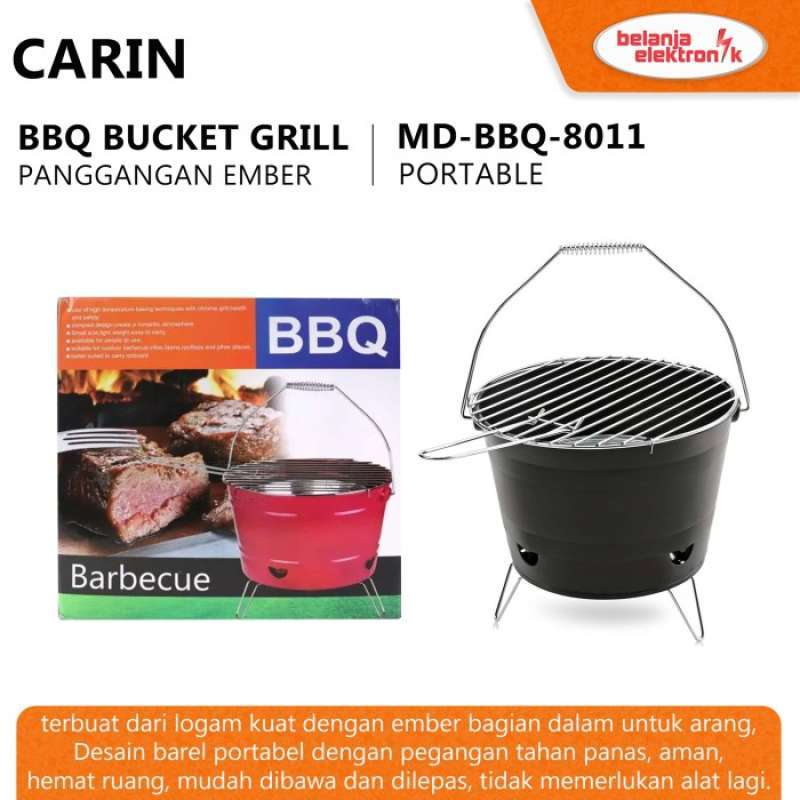 Promo Carin Panggangan Besar Bbq Bucket Grill Stand Round Stove Md-bbq-8011 Diskon 23% Di Seller ...